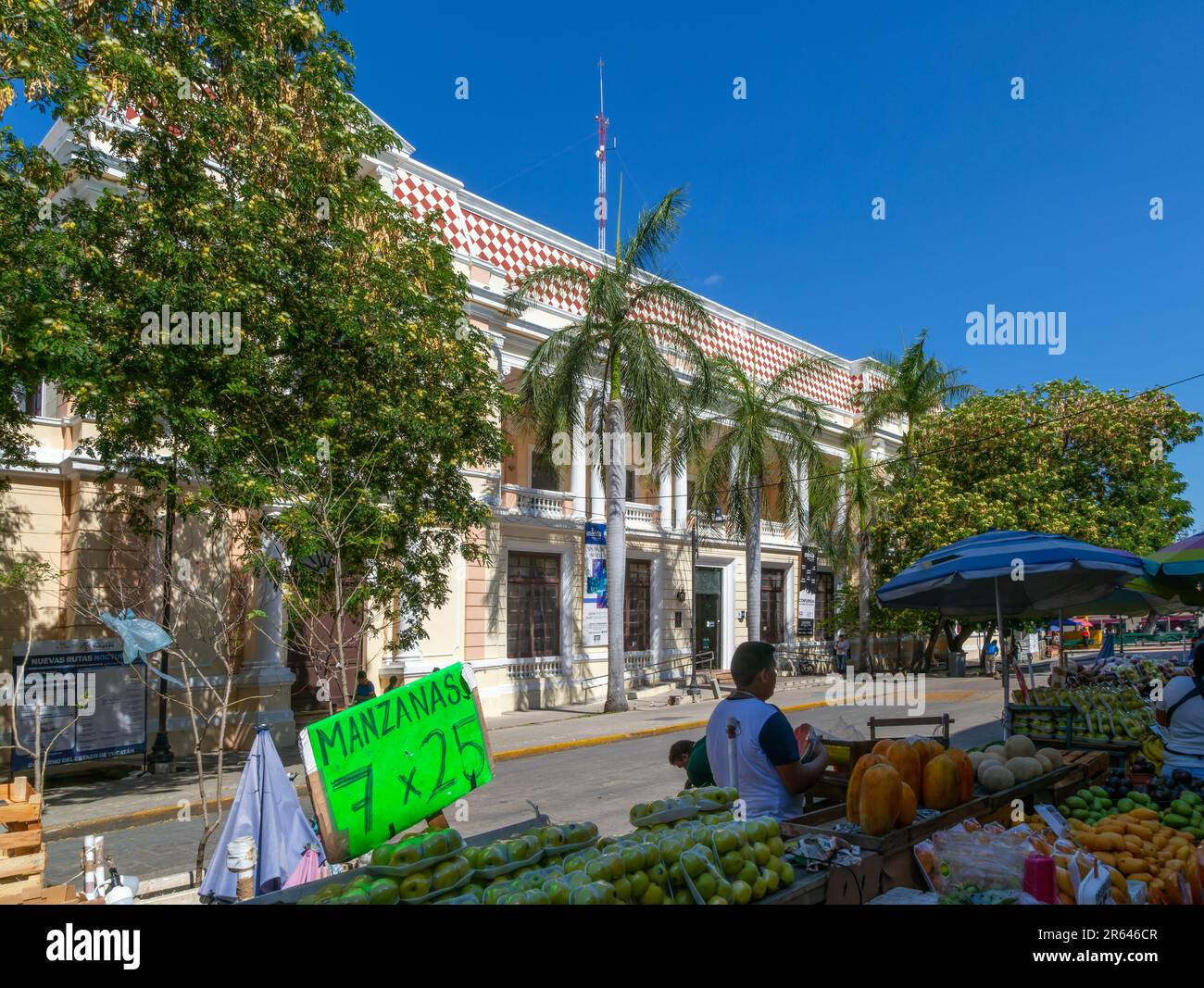 Old Post Office building viewed from market stall, Merida, Yucatan ...