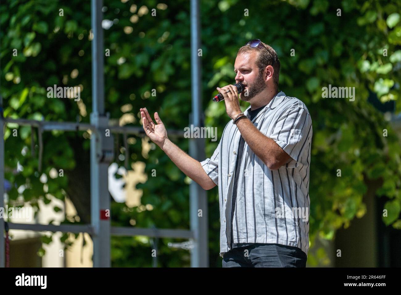 National day celebration in the Olai Park of Norrkoping. Norrkoping is ...