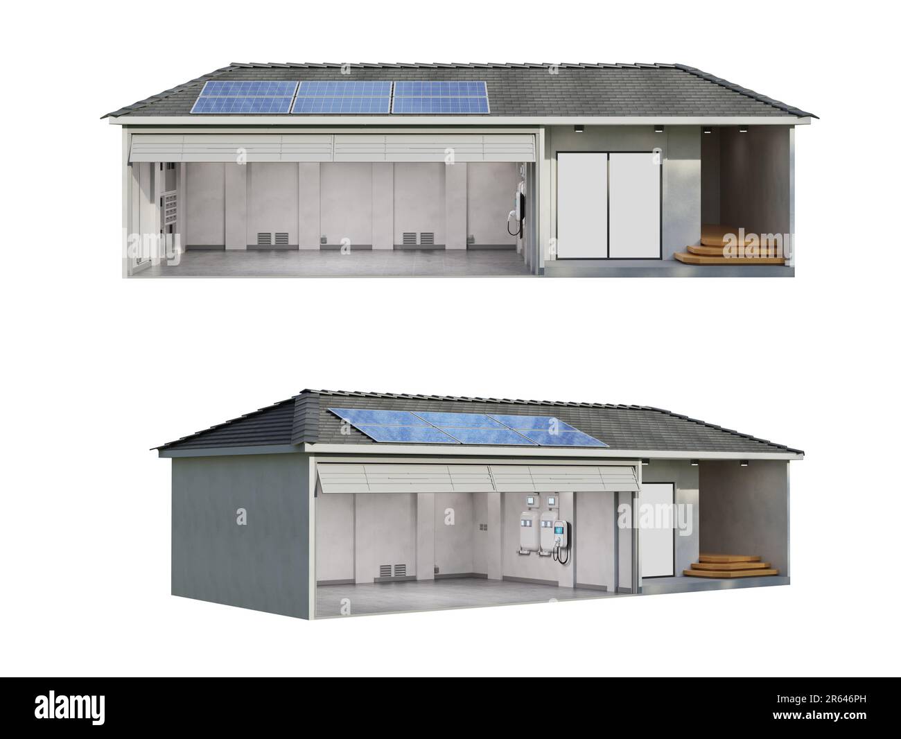 Solar panel garage Cut Out Stock Images & Pictures - Alamy