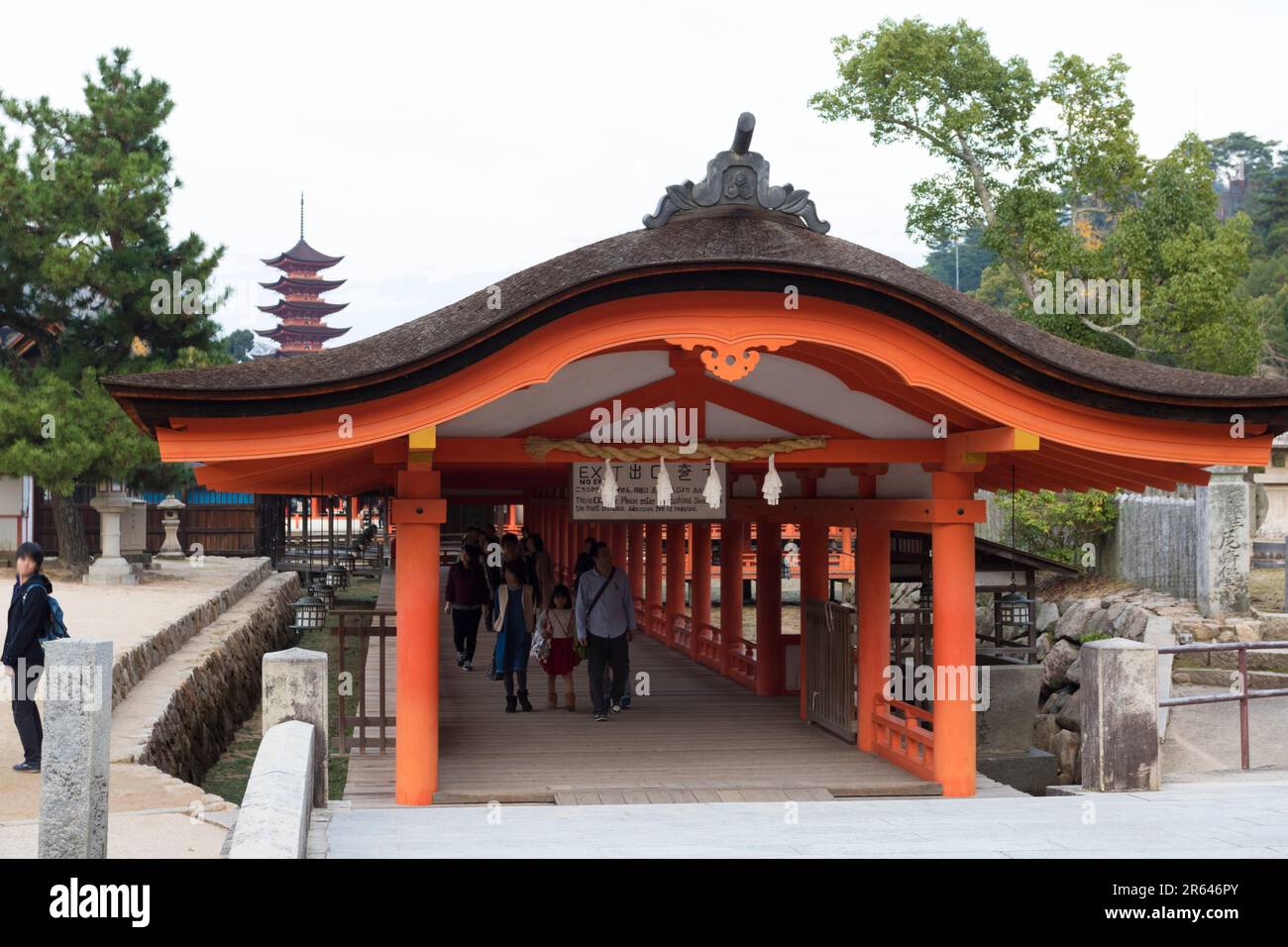 Corridor of Itsukushima Shrine and Five-storied Pagoda Stock Photo - Alamy