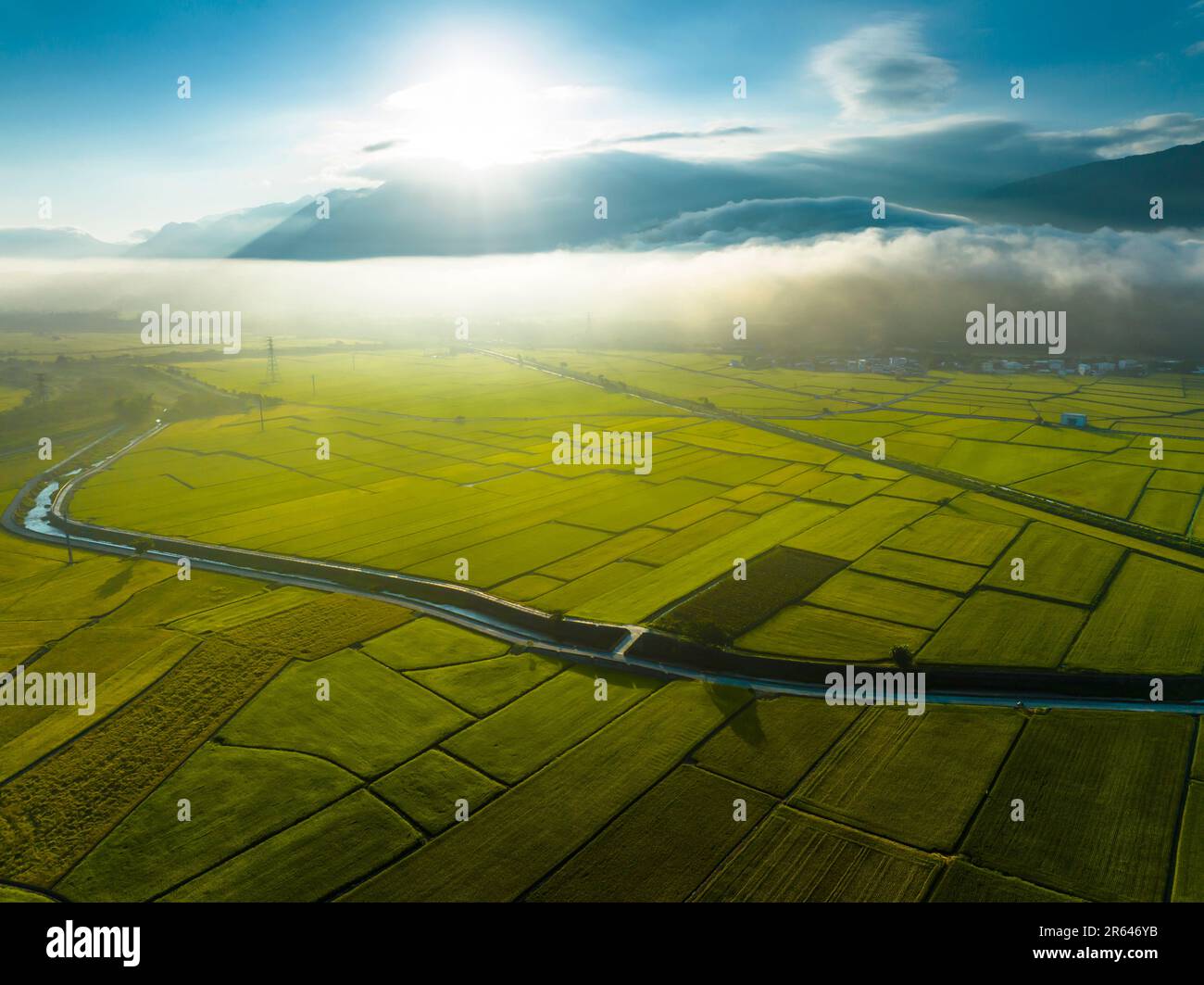 Aerial View Of paddy field At Chishang, Taitung, Taiwan Stock Photo - Alamy