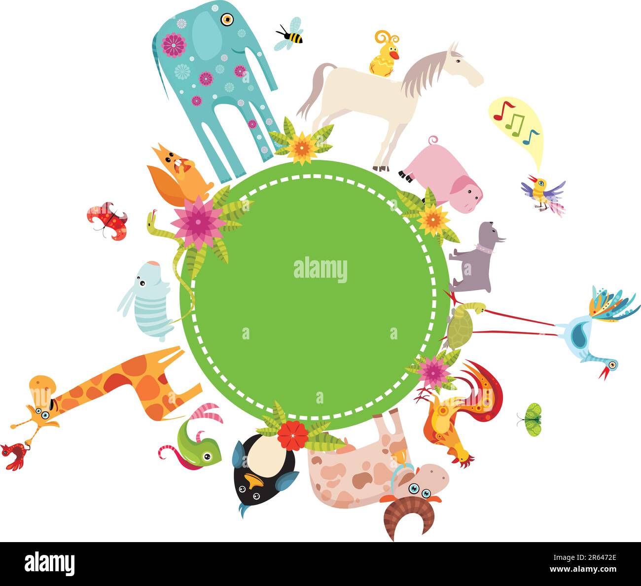 vector illustration of a animal card Stock Vector Image & Art - Alamy