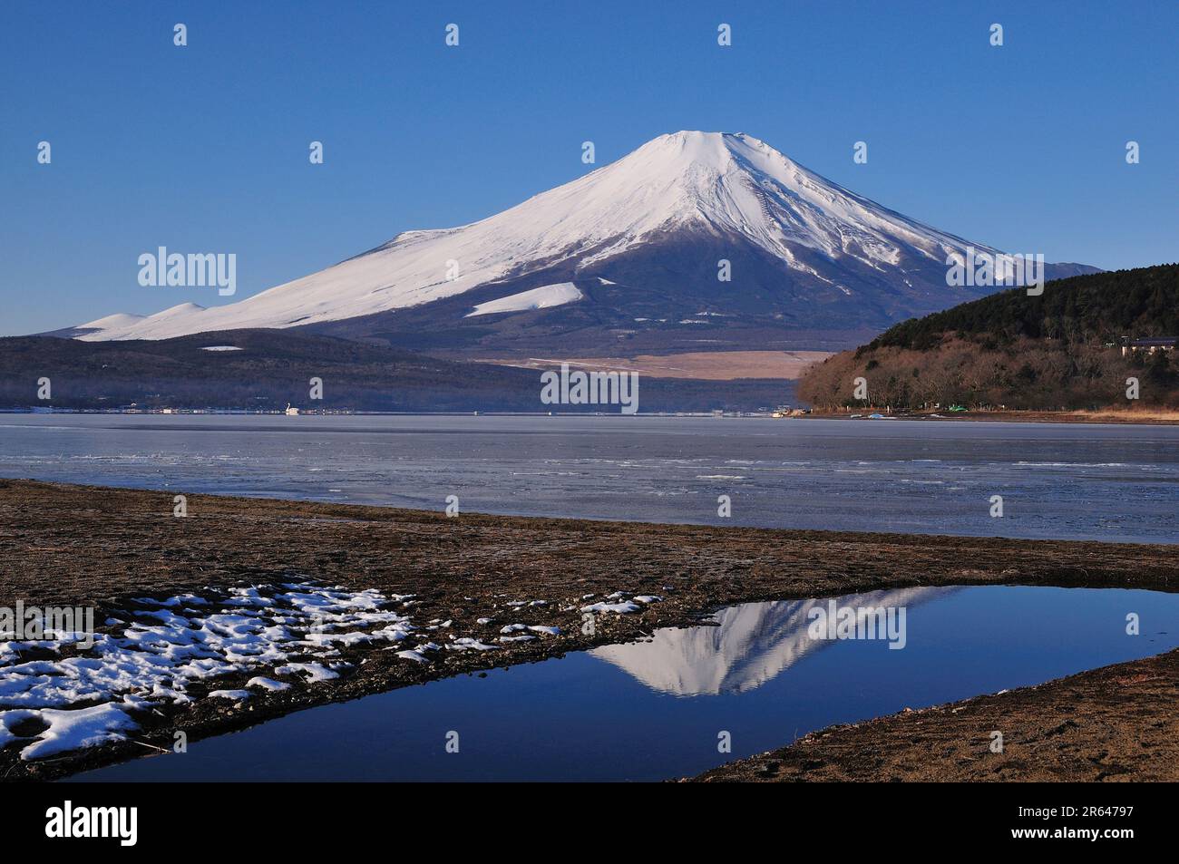 Mt. Fuji in severe winter Stock Photo - Alamy
