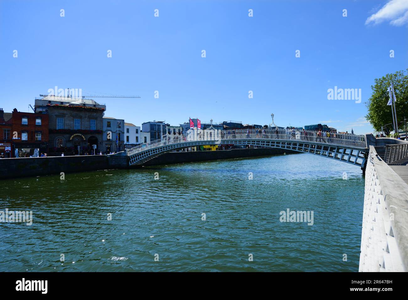 Ha'penny Bridge is an iconic pedestrian bridge over the Liffey river in ...