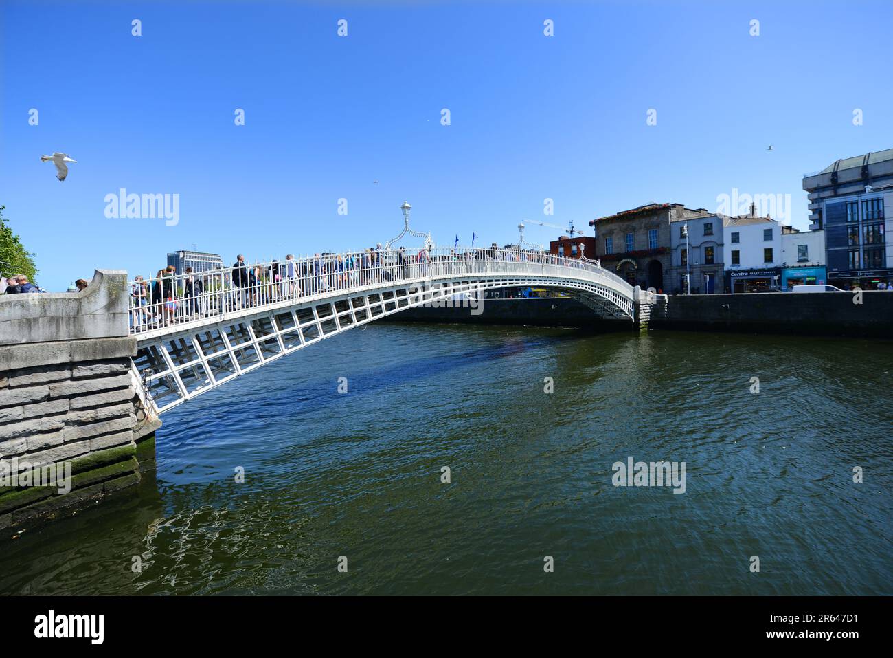 Ha'penny Bridge is an iconic pedestrian bridge over the Liffey river in ...