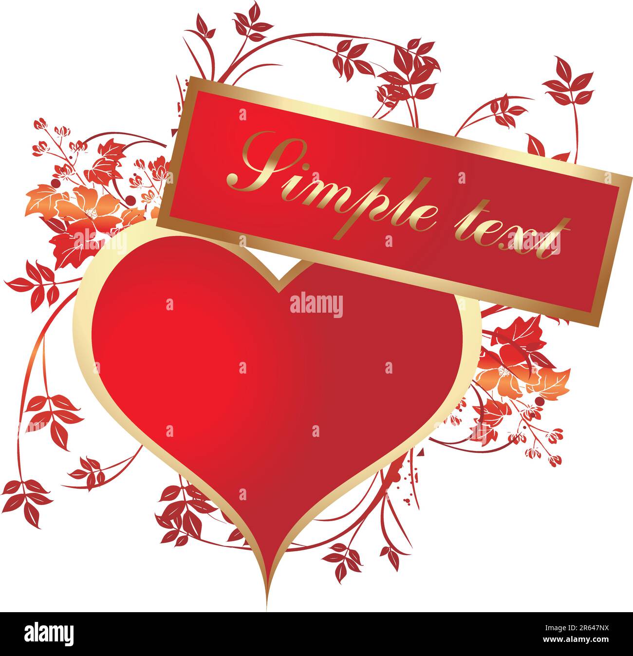 Heart in an environment of a vegetative ornament and the block for the ...