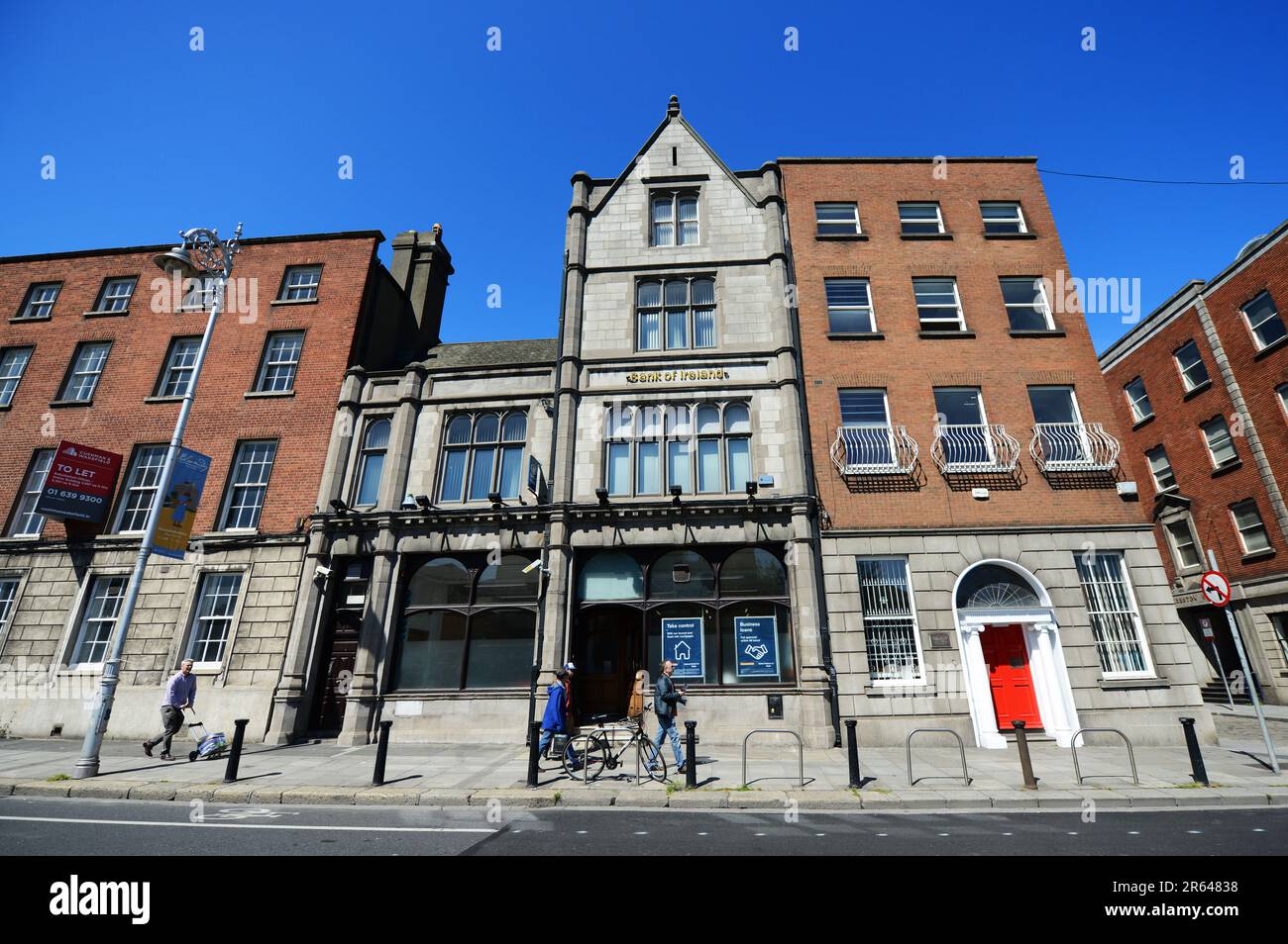 Beautiful buildings along Arran Quay by the Liffey River in Dublin ...