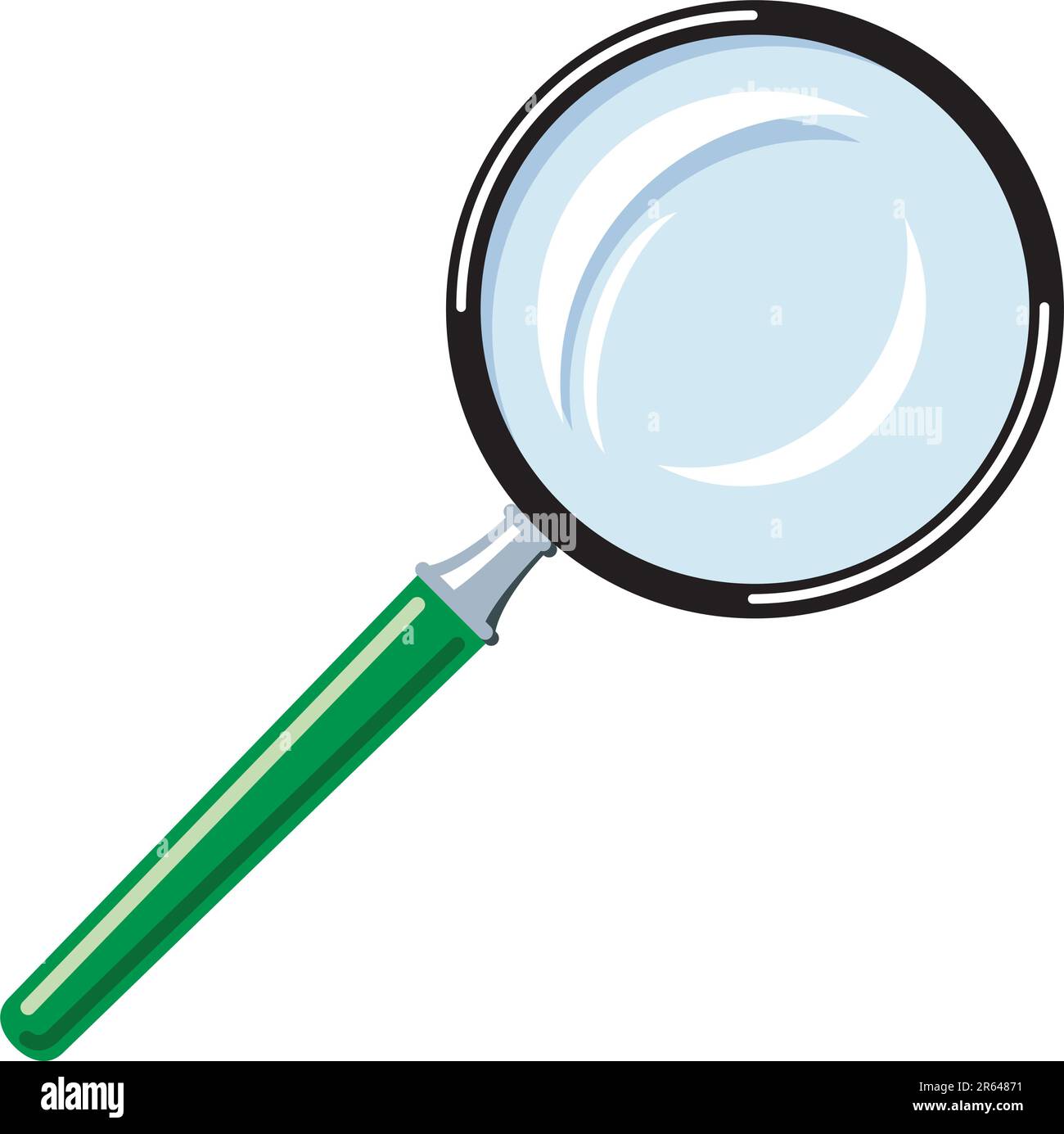 Vector illustration of a magnifying glass with green handle Stock ...