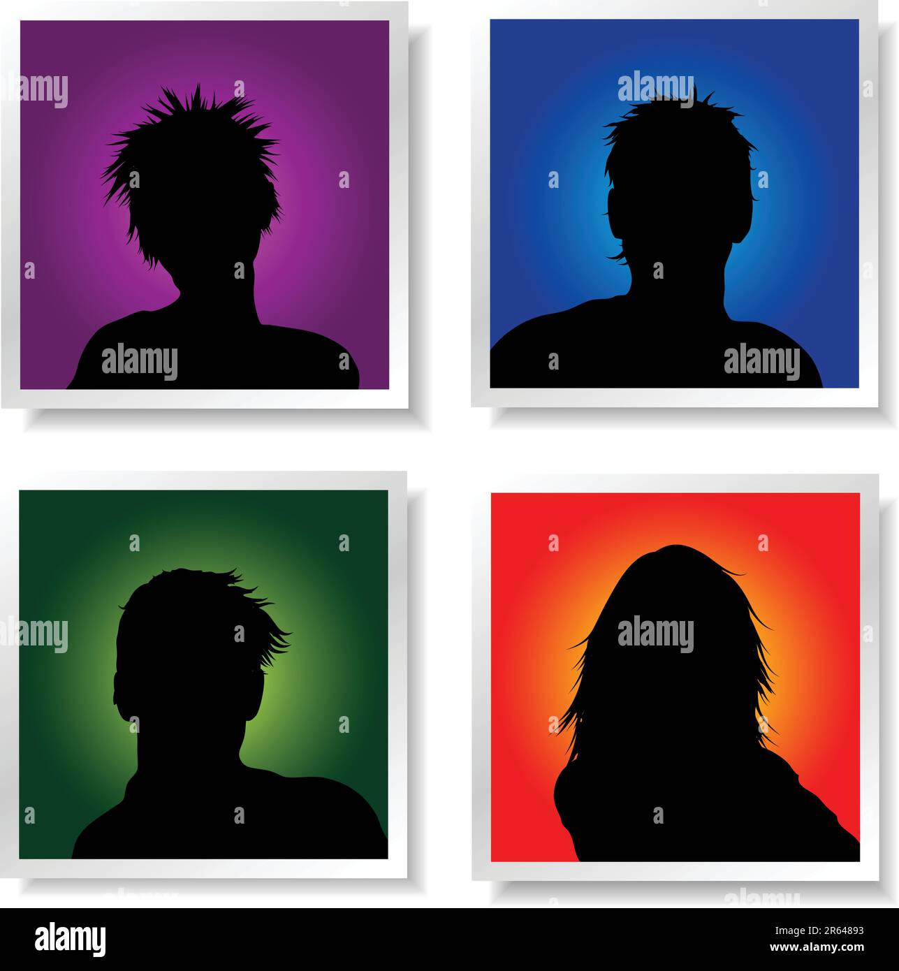 People avatars on brightly coloured backgrounds Stock Vector Image ...