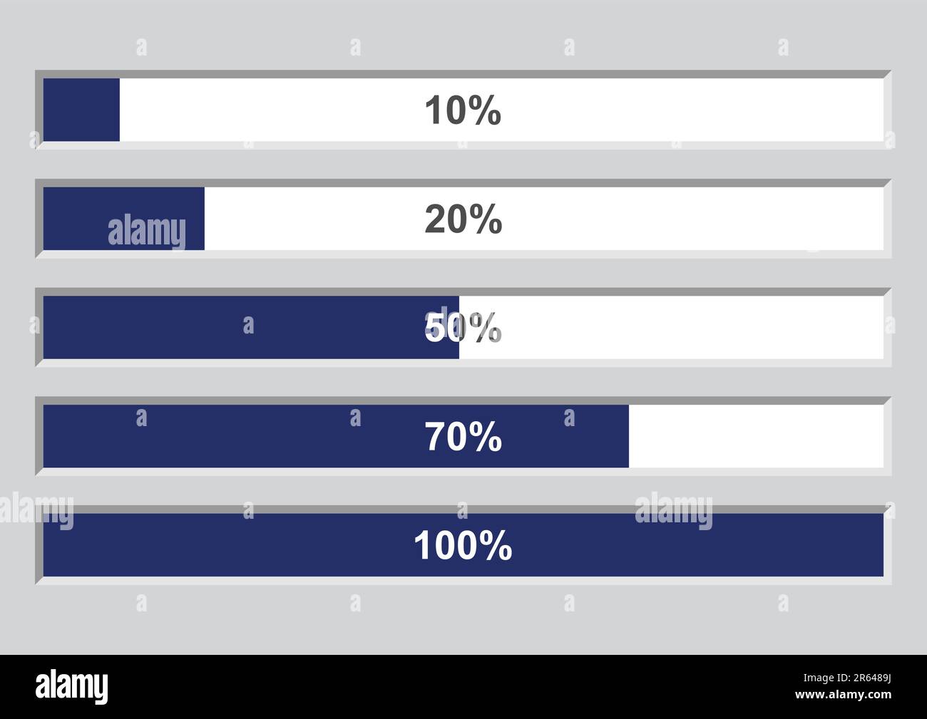 Blue software installation progress bars at different stages Stock ...