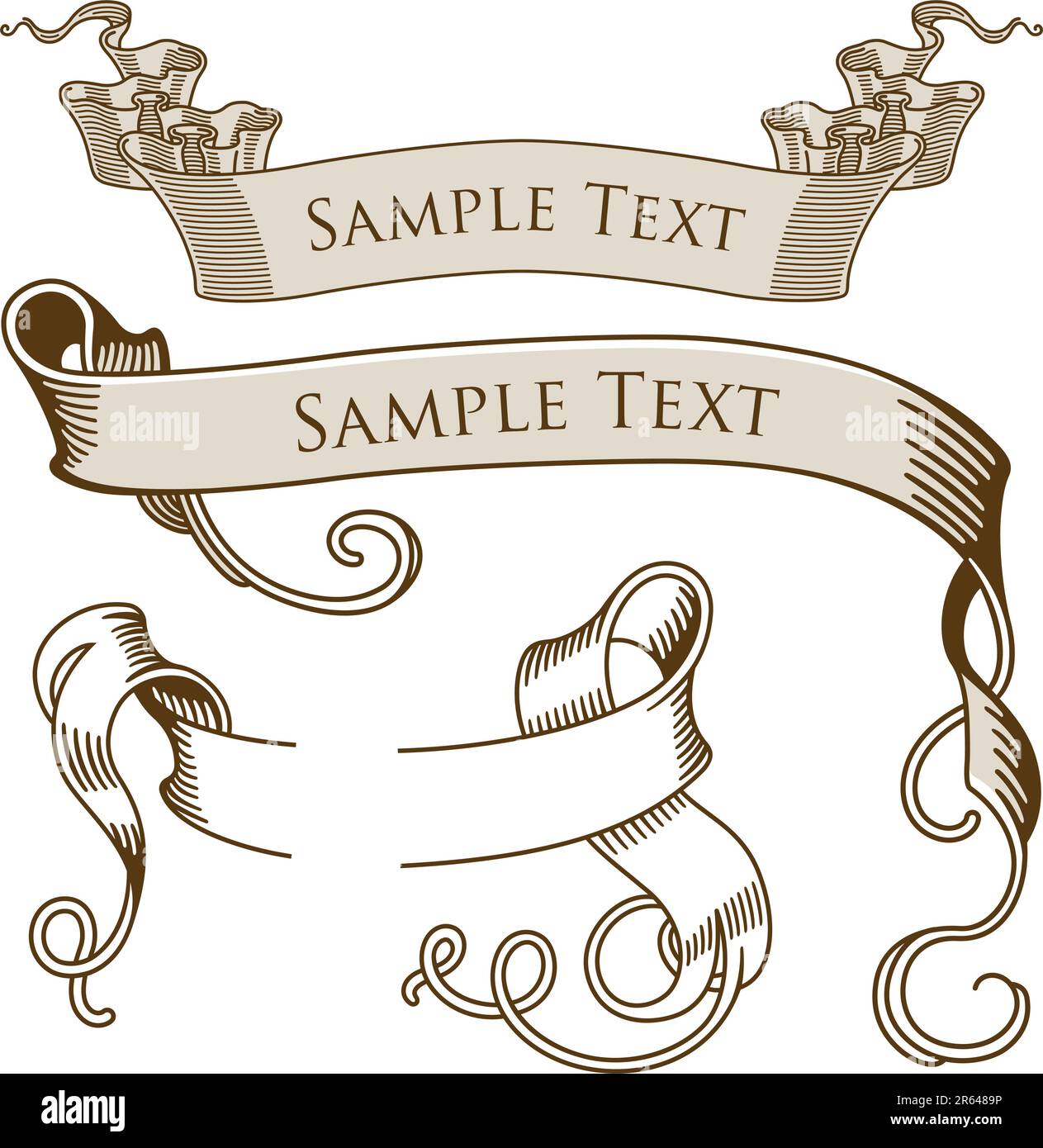 Vector illustration of a variety of vintage banners Stock Vector Image ...