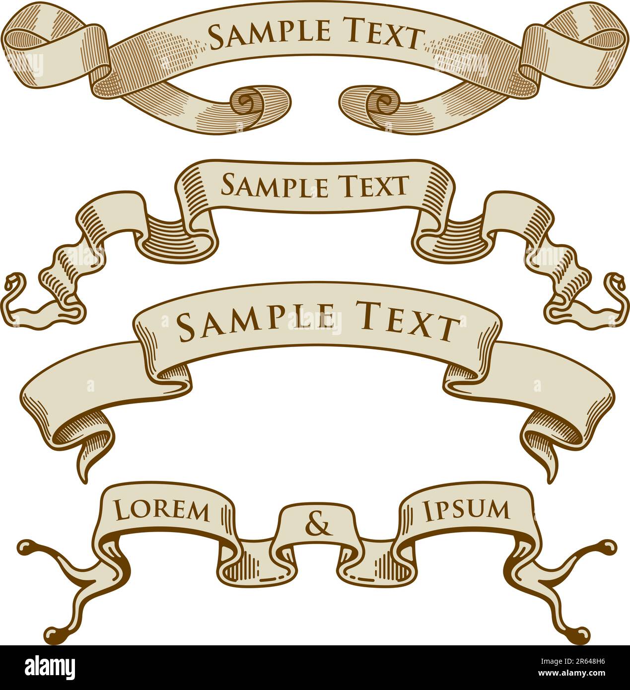 Vector illustration of a variety of vintage banners Stock Vector Image ...