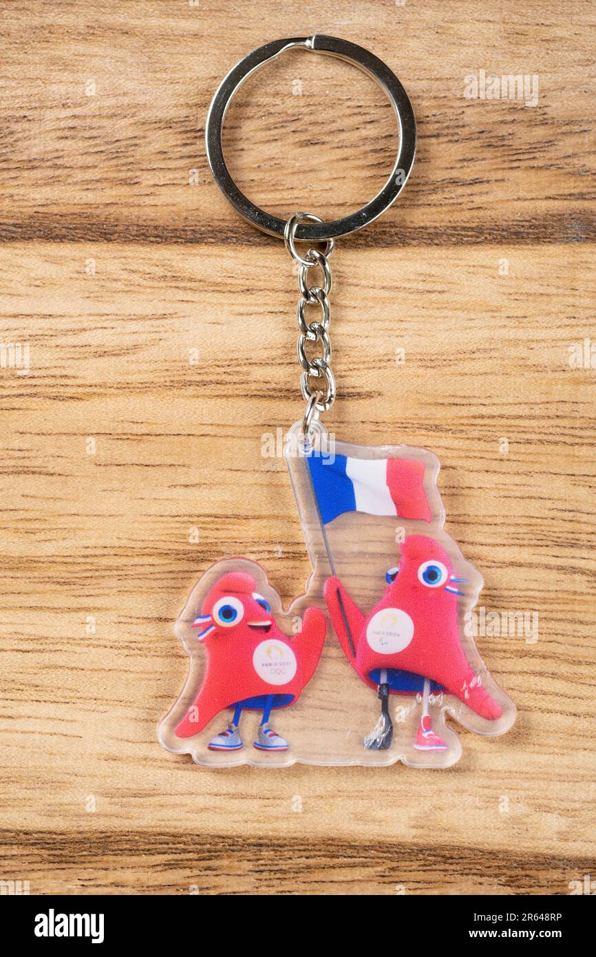 ZHONGSHAN China-June 2,2023:Paris Olympic Games 2024 mascot the Phryges ...