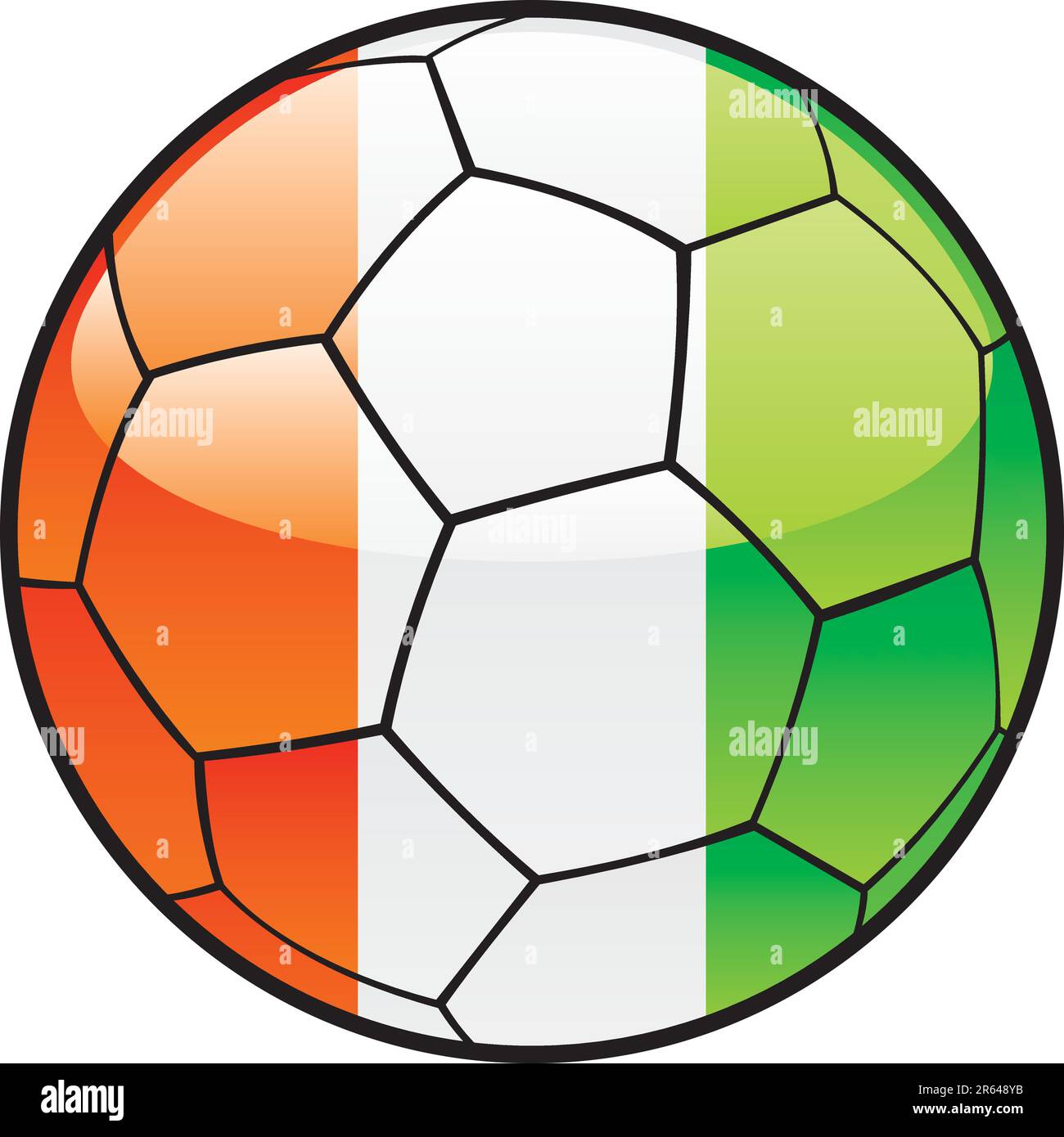 fully editable illustration flag of Ivory Coast on soccer ball Stock ...