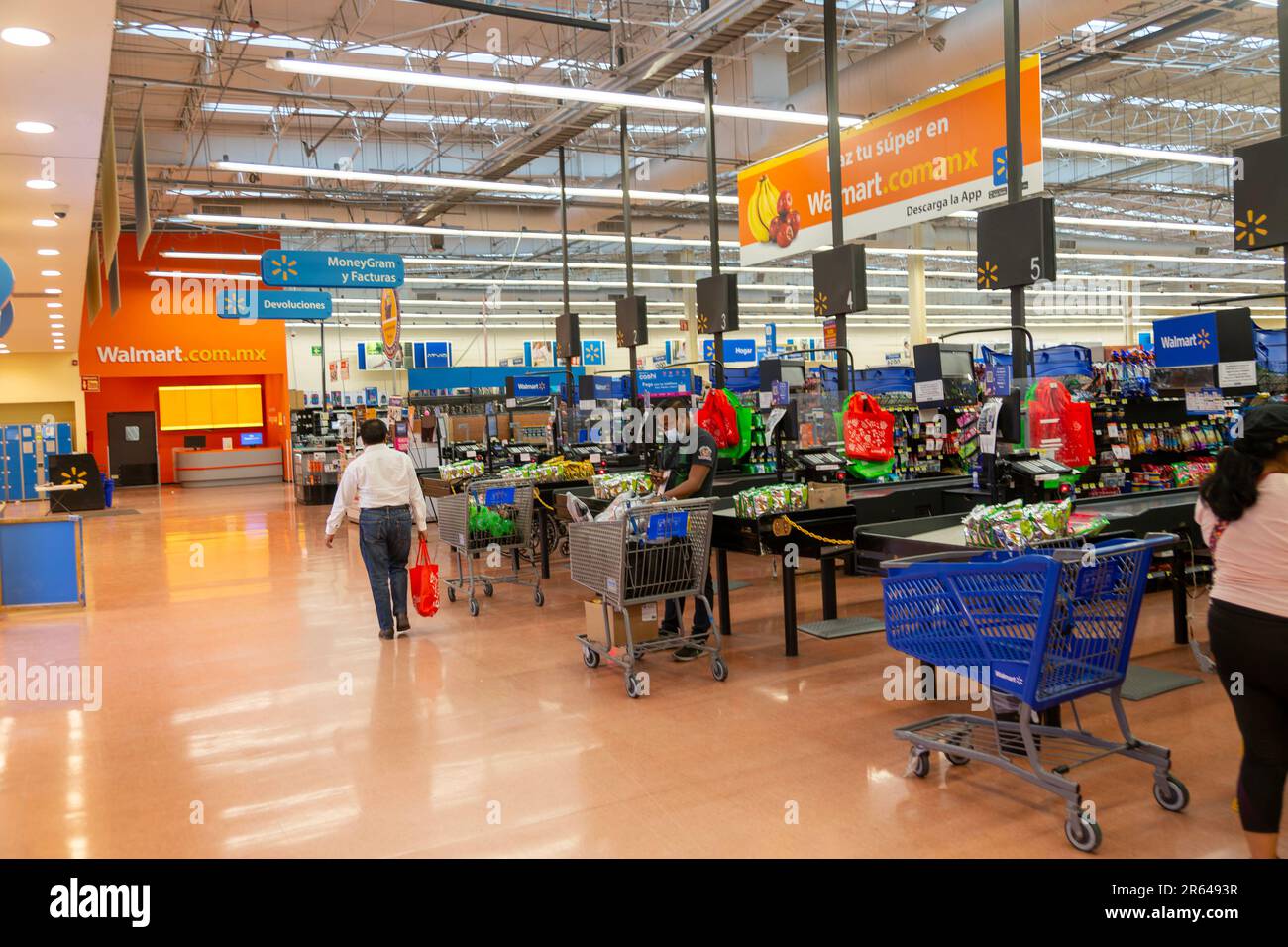 Goods and produce on display inside Walmart superstore shop store ...