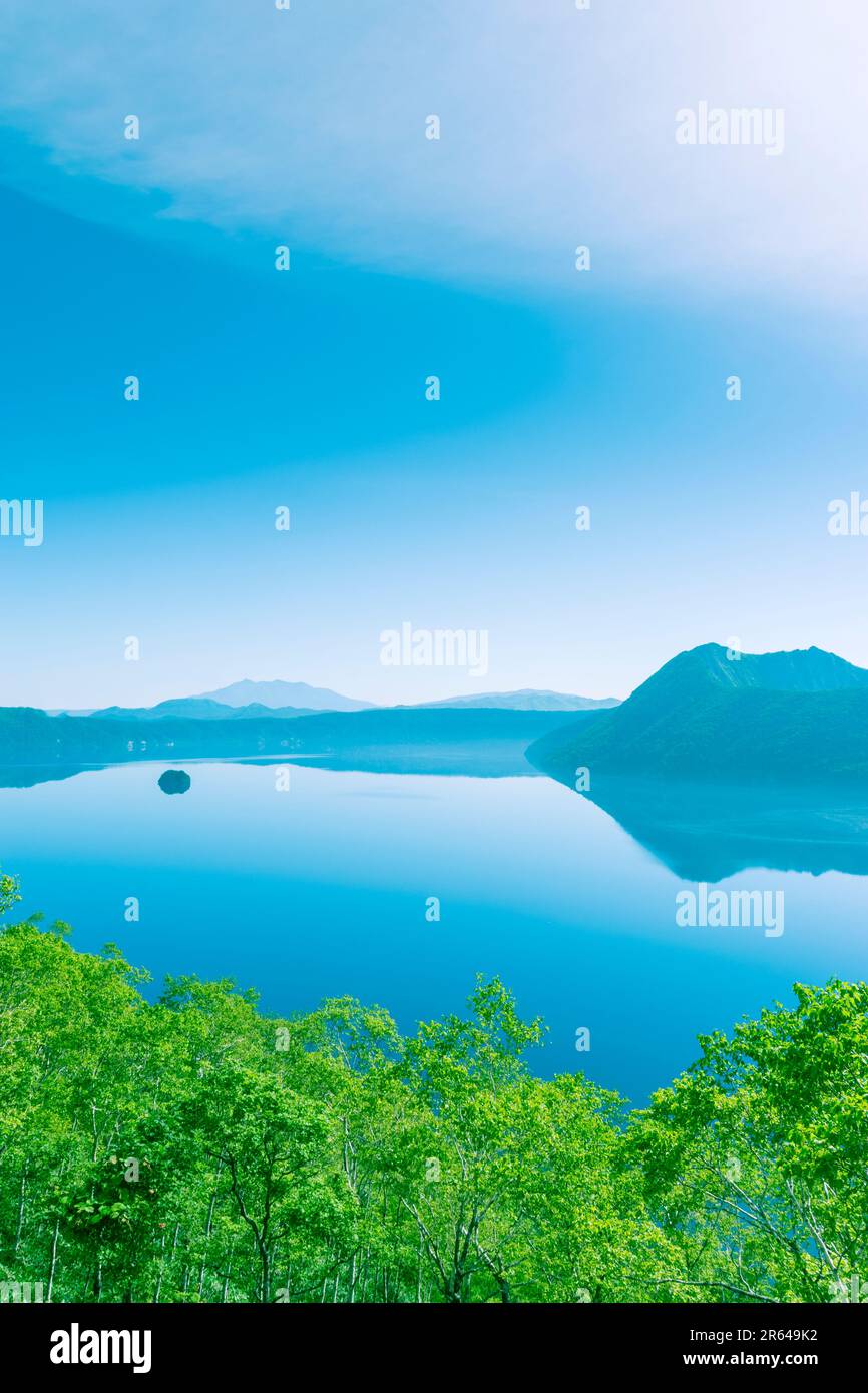 Green Trees and Mashu Ko Stock Photo - Alamy