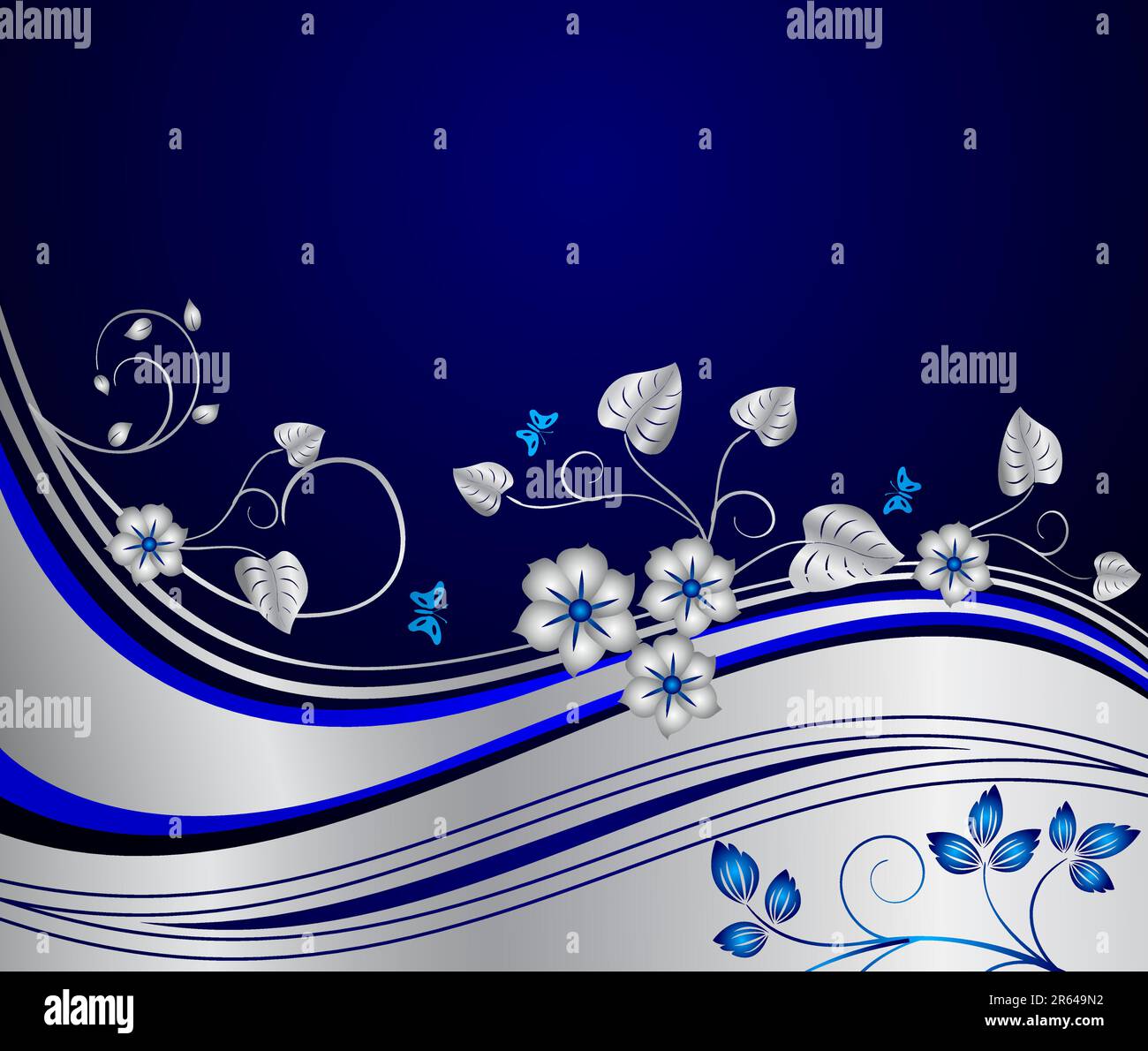 Abstract blue floral vector background design Stock Vector Image & Art ...