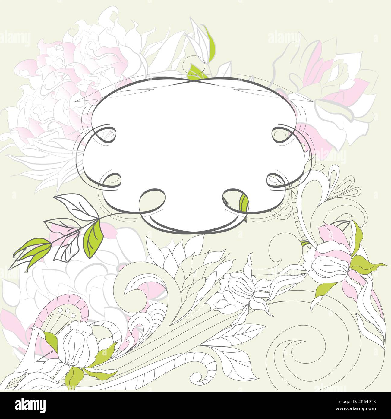 Romantic frame with flowers Stock Vector Image & Art - Alamy