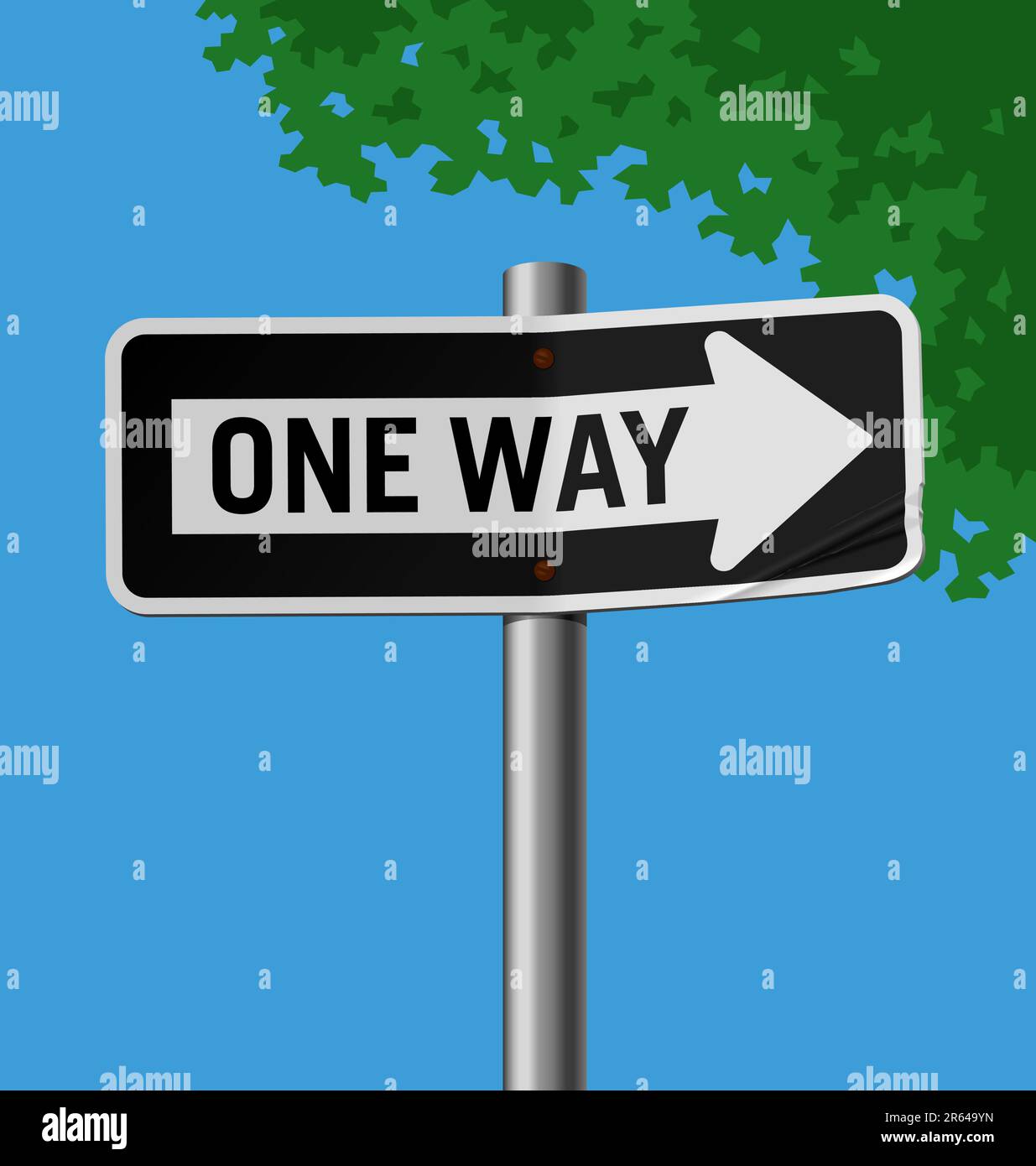 One way road sign arrow Stock Vector Images - Alamy