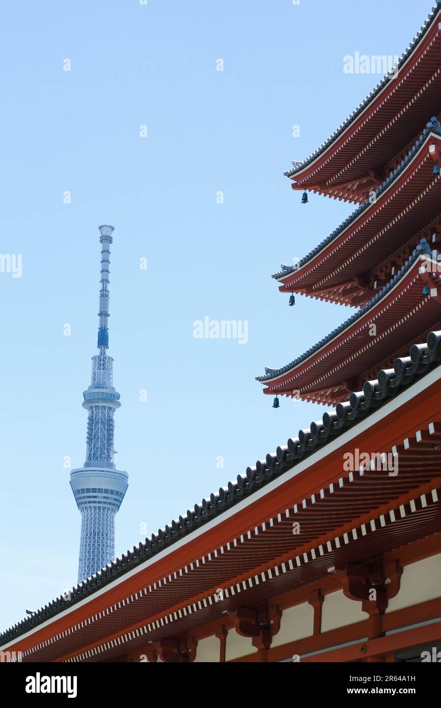 Sensoji temple and the sky tree tower hi-res stock photography and ...
