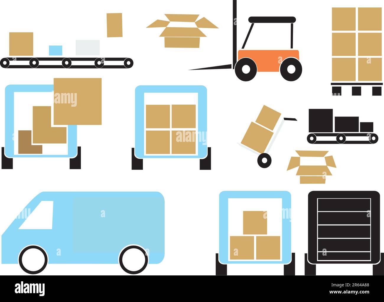 Vector illustration of a delivering set Stock Vector Image & Art - Alamy