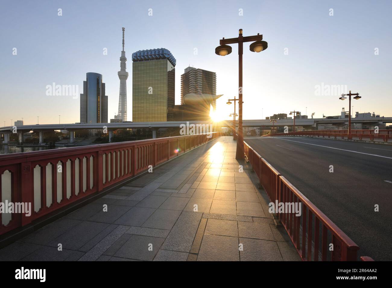 Azuma-bashi Bridge and sunrise Stock Photo - Alamy