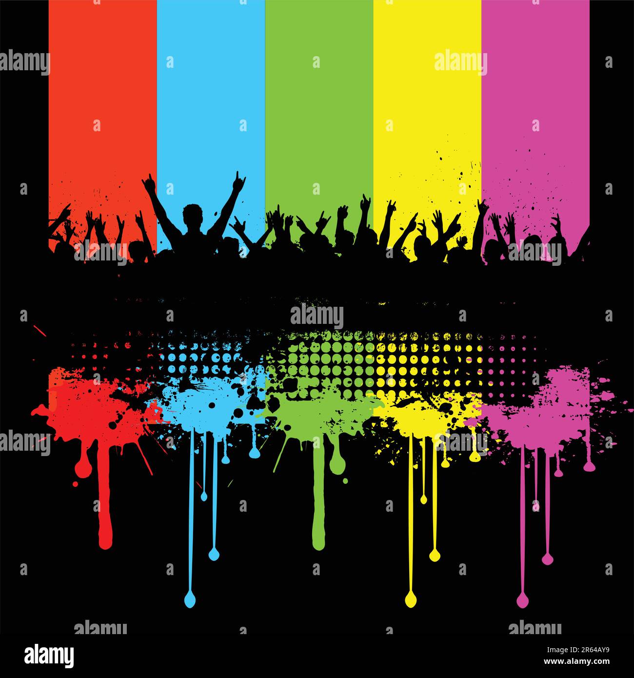 Silhouette crowd on grunge background hi-res stock photography and ...