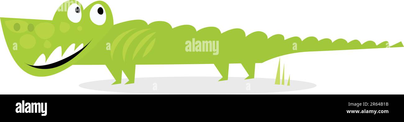 Vector Illustration of happy Croc isolated on white Stock Vector Image ...