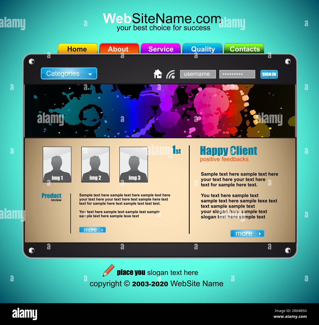 Abstract and Original Style Futuristic WebSite Template Stock Vector ...