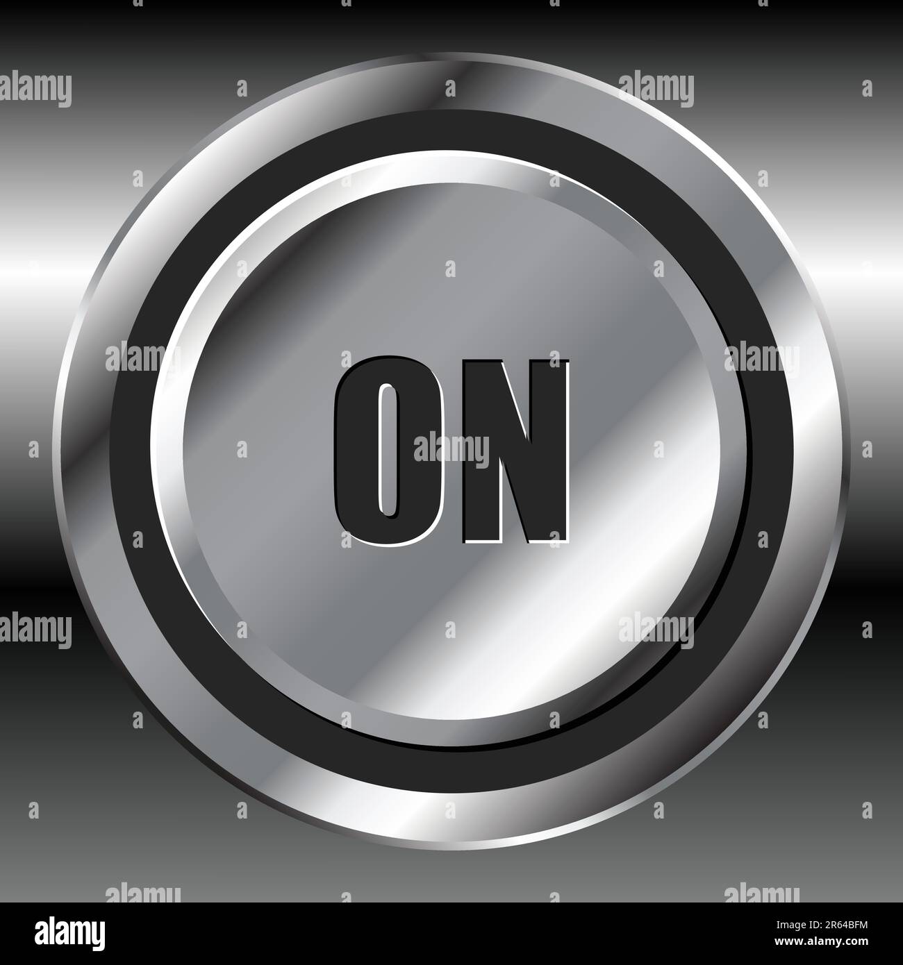 Metallic on interface round button over metallic surface Stock Vector ...