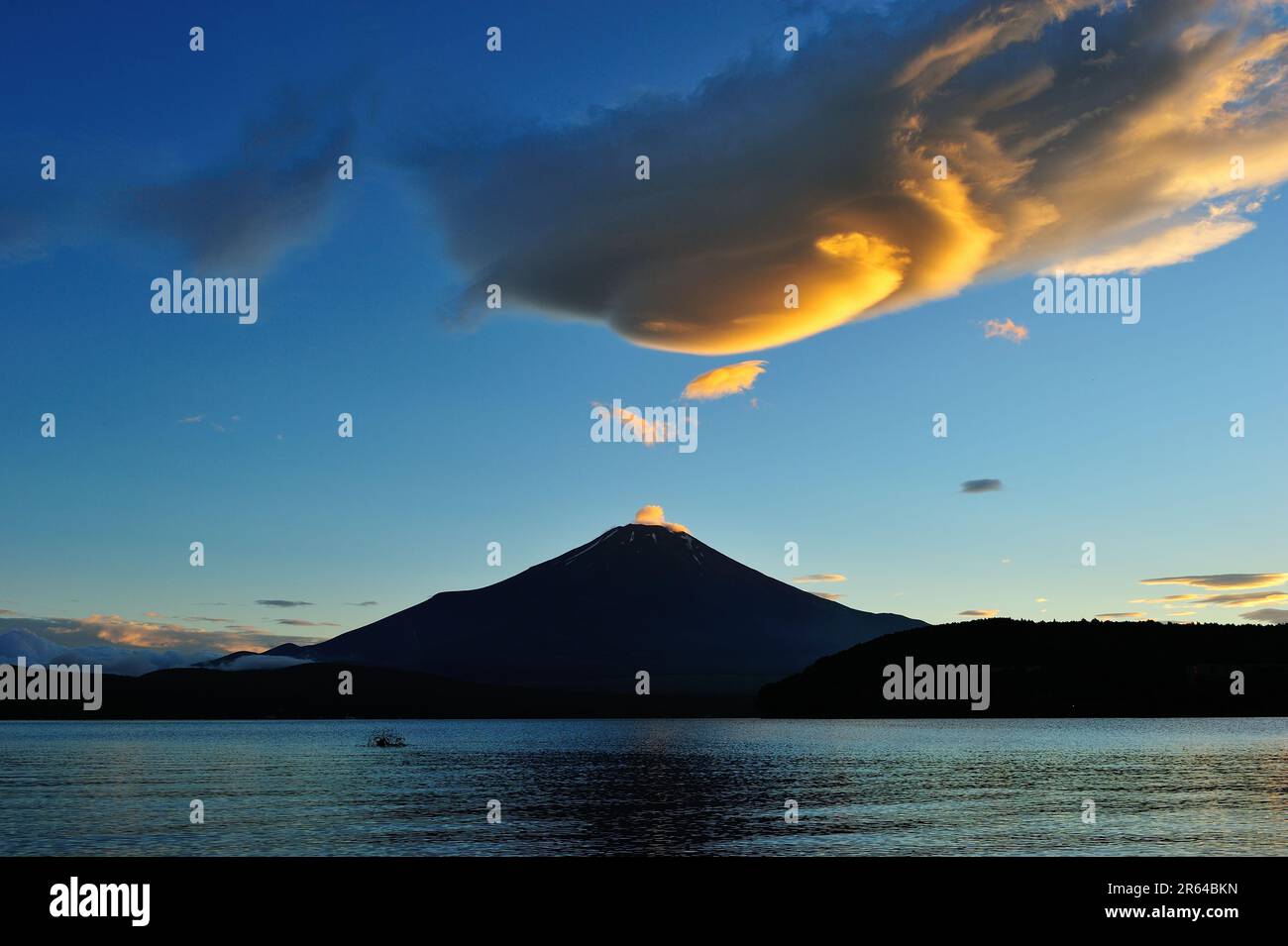 Hanging clouds and Mt. Fuji seen from Yamanakako Plain Stock Photo - Alamy