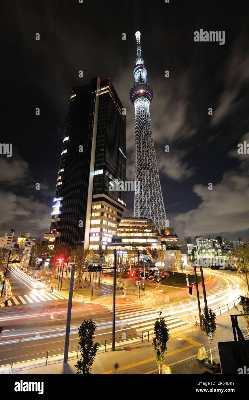 Tokyo Sky Tree at night Stock Photo - Alamy