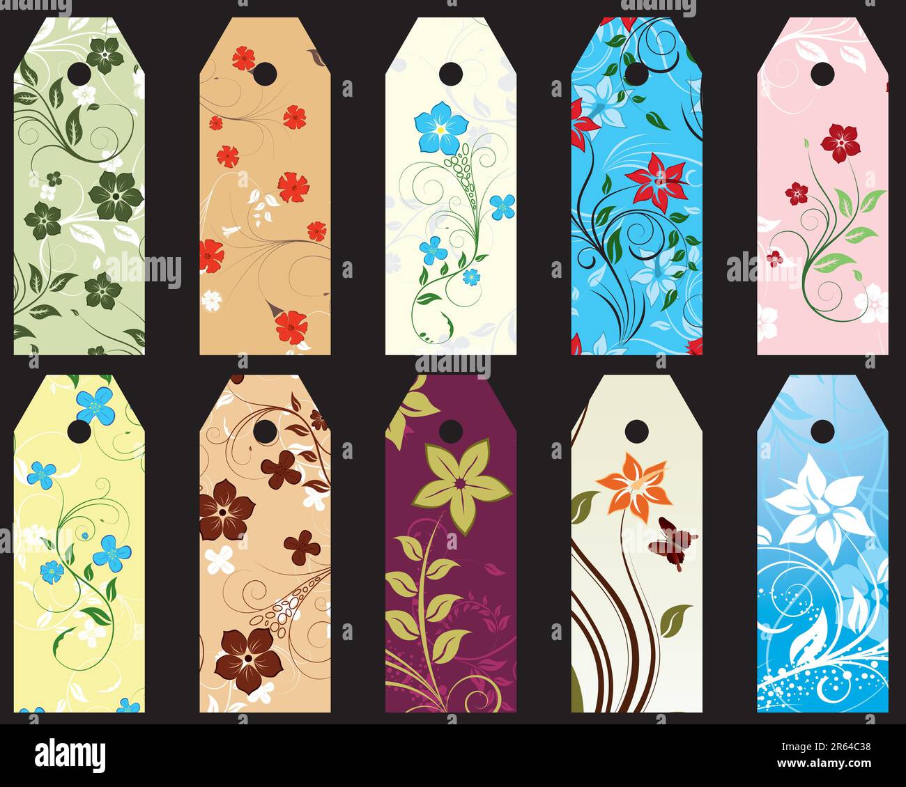 Set of ten vector floral bookmark labels Stock Vector Image & Art - Alamy