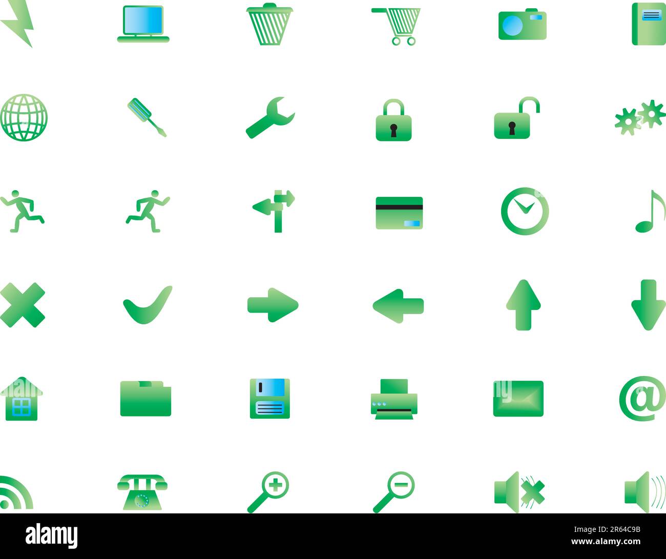 Biggest collection of different icons for using in web design Stock ...