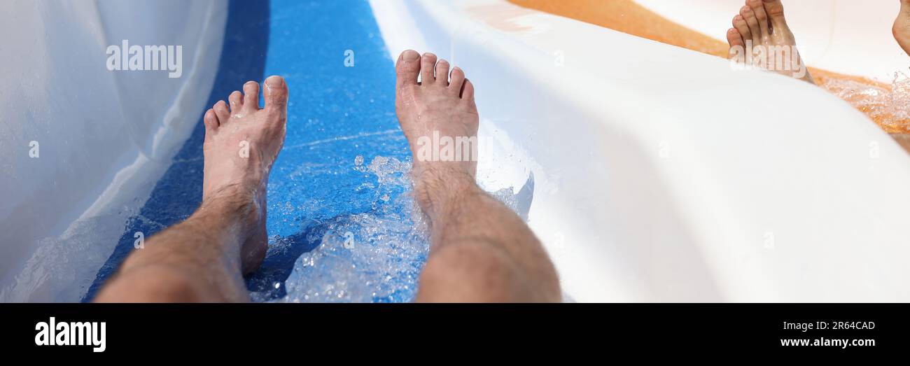 Man water slide drop hi-res stock photography and images - Alamy
