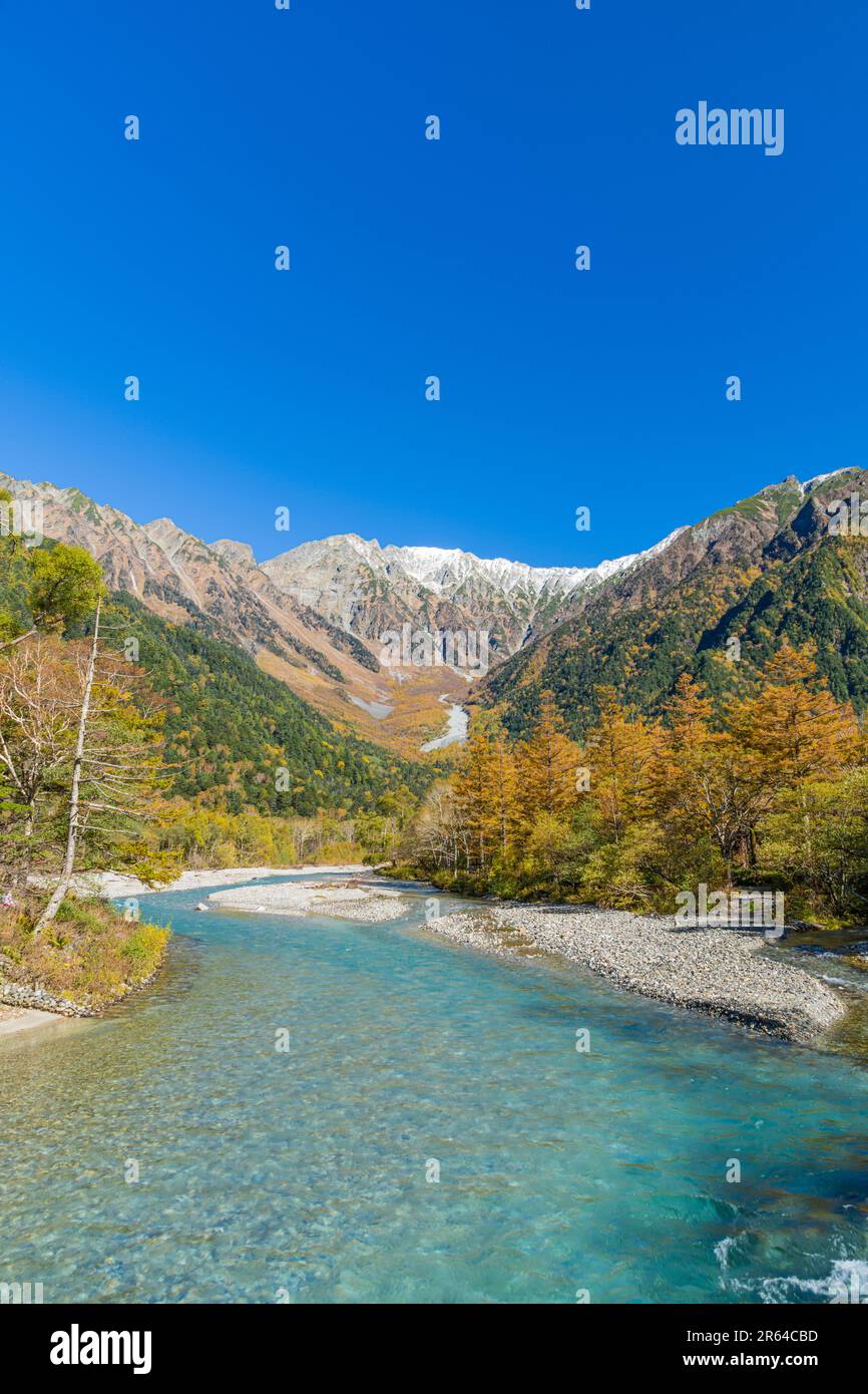 Azusagawa River?and Hotaka mountain range, Kamikochi Stock Photo - Alamy