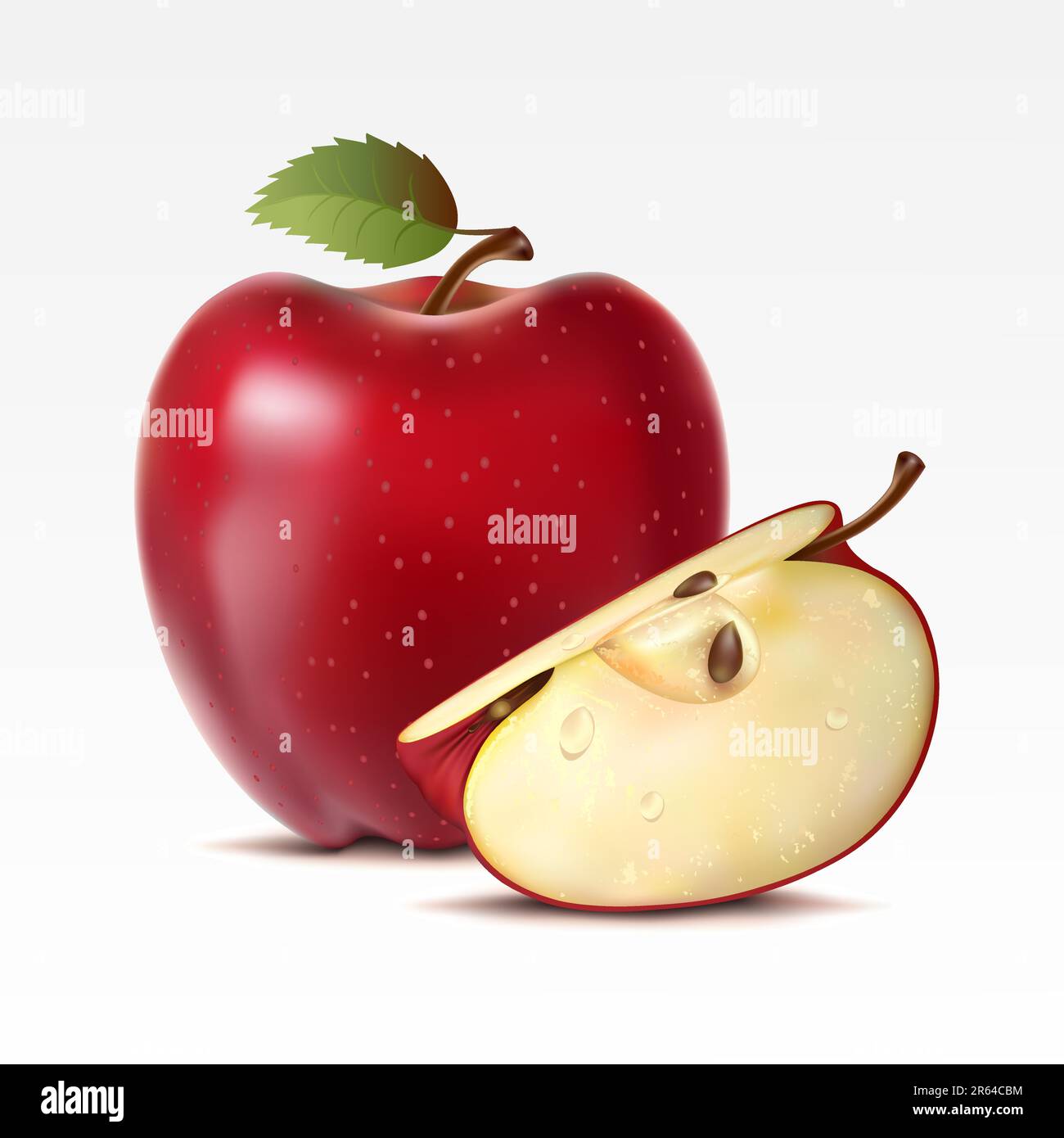Two red apples on a white background Stock Vector Image & Art - Alamy
