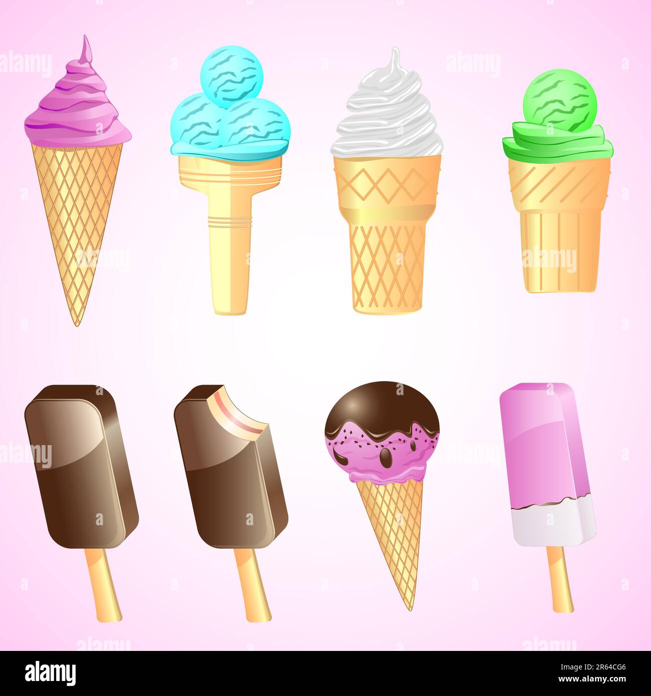 Vanilla realistic set ice Stock Vector Images - Alamy