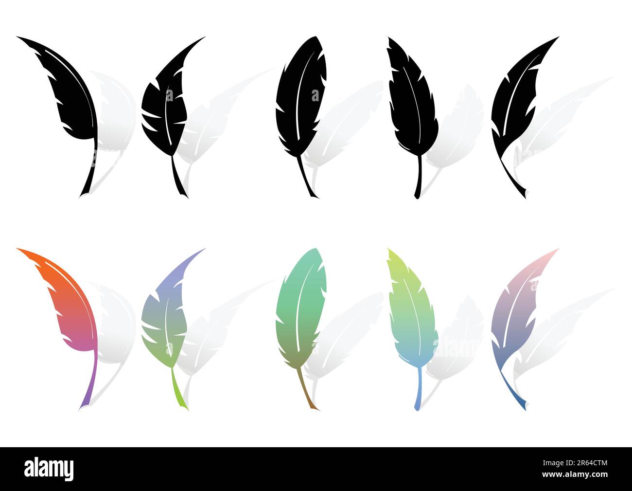 Plumed wing feathers Stock Vector Images - Alamy