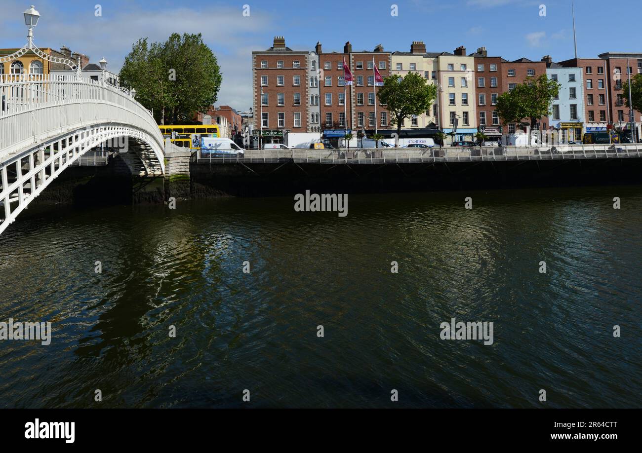 Ha'penny Bridge is an iconic pedestrian bridge over the Liffey river in ...