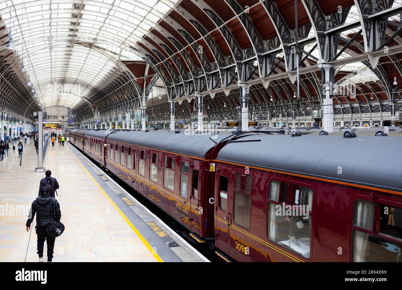 Carriages attached to the Flying Scotsman at London's Paddington ...