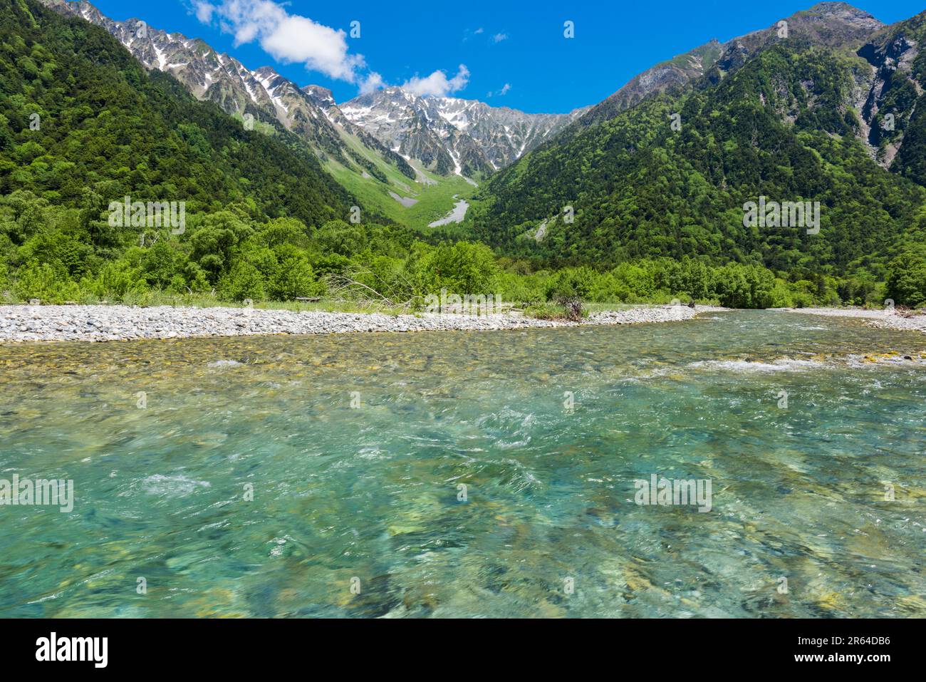 Azusagawa River?and Hotaka mountain range, Kamikochi Stock Photo - Alamy