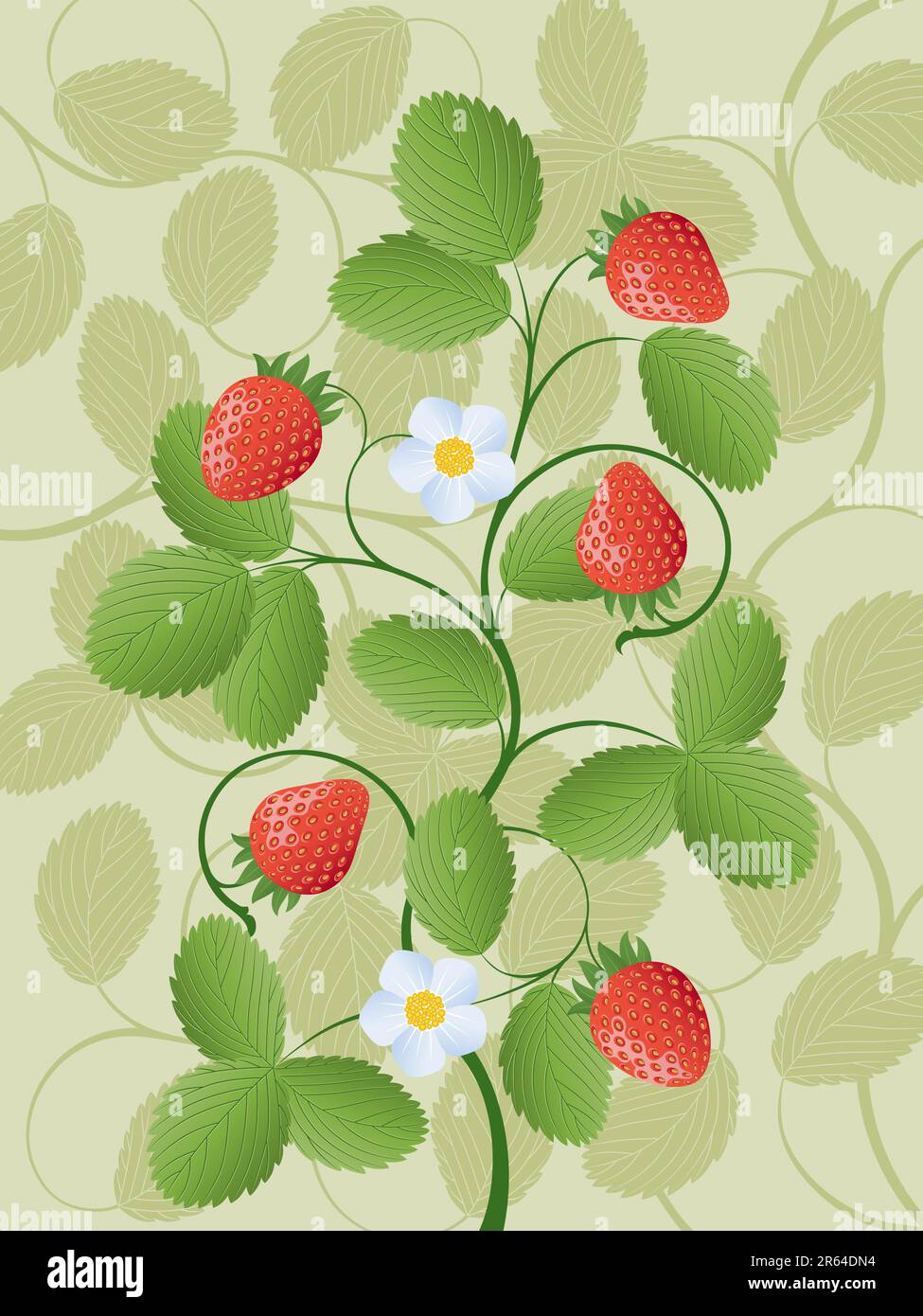 Strawberry plant image Stock Vector Images - Alamy