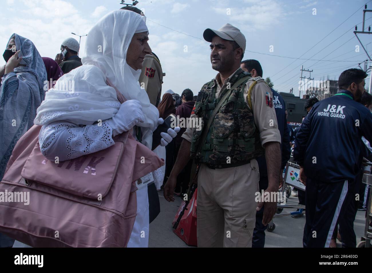 June 7, 2023, Srinagar, Jammu and Kashmir, India: Kashmiri Muslim pilgrims embark on their ...