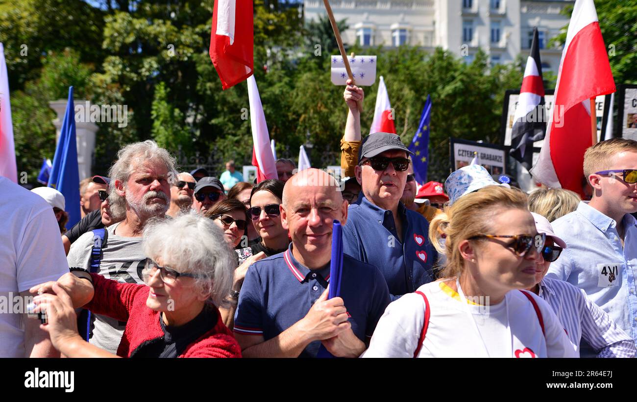 Warsaw, Poland. 4 June 2023. Hundreds of thousands march in anti ...