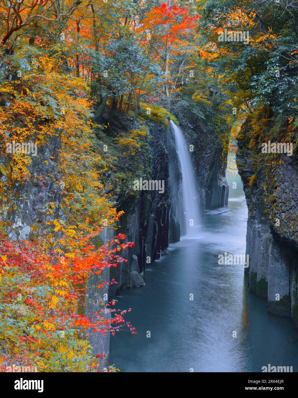 Autumn Color and Manai Waterfall Stock Photo - Alamy