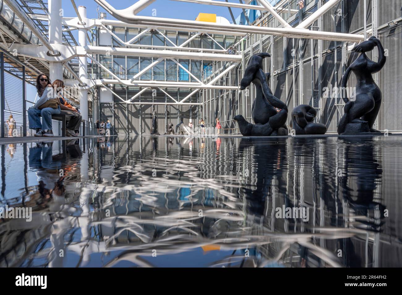 Paris, France - 06 03 2023: The Centre Pompidou: View of the rooftop of ...