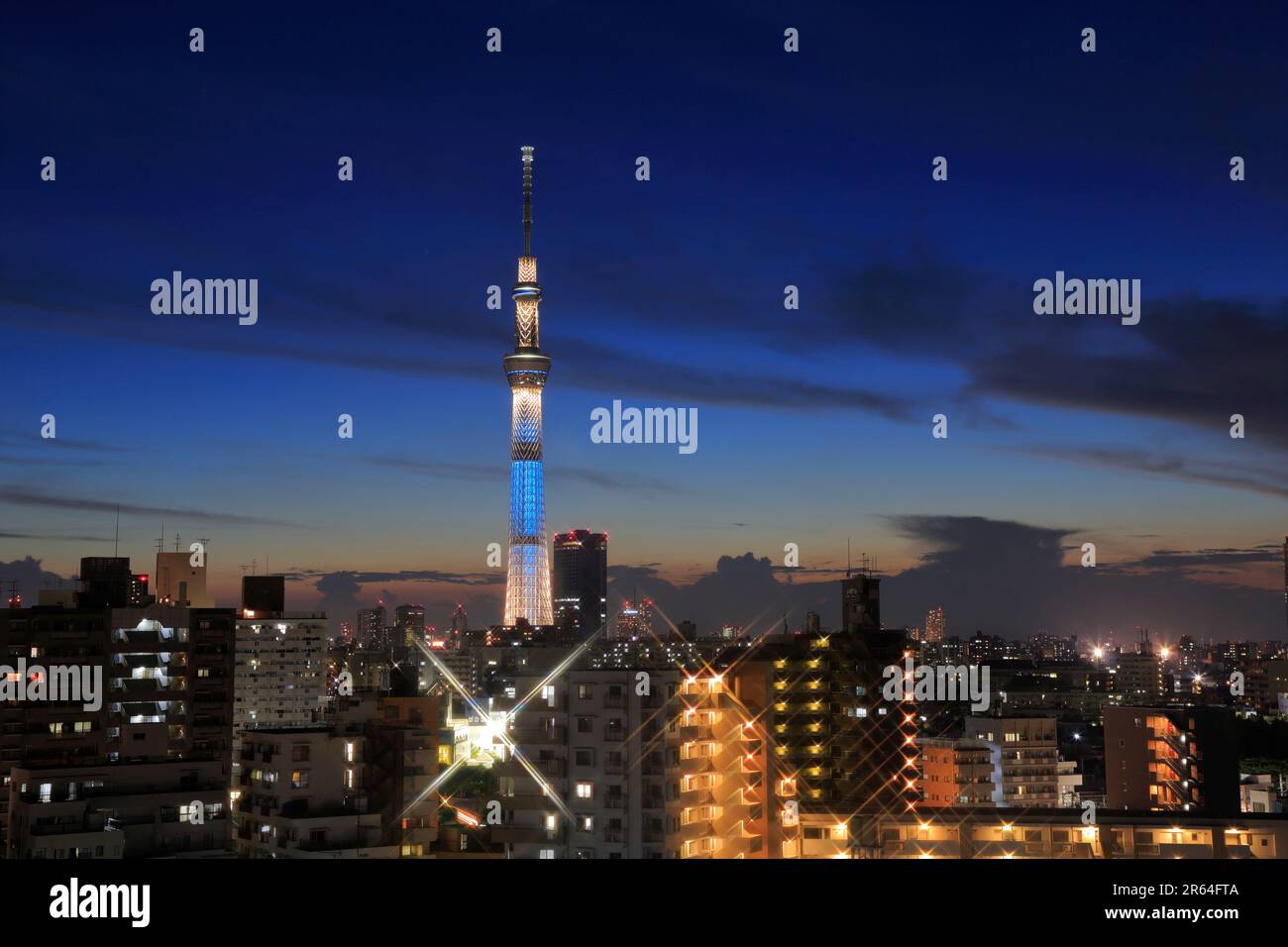Night view of Sky Tree and cityscape Stock Photo - Alamy