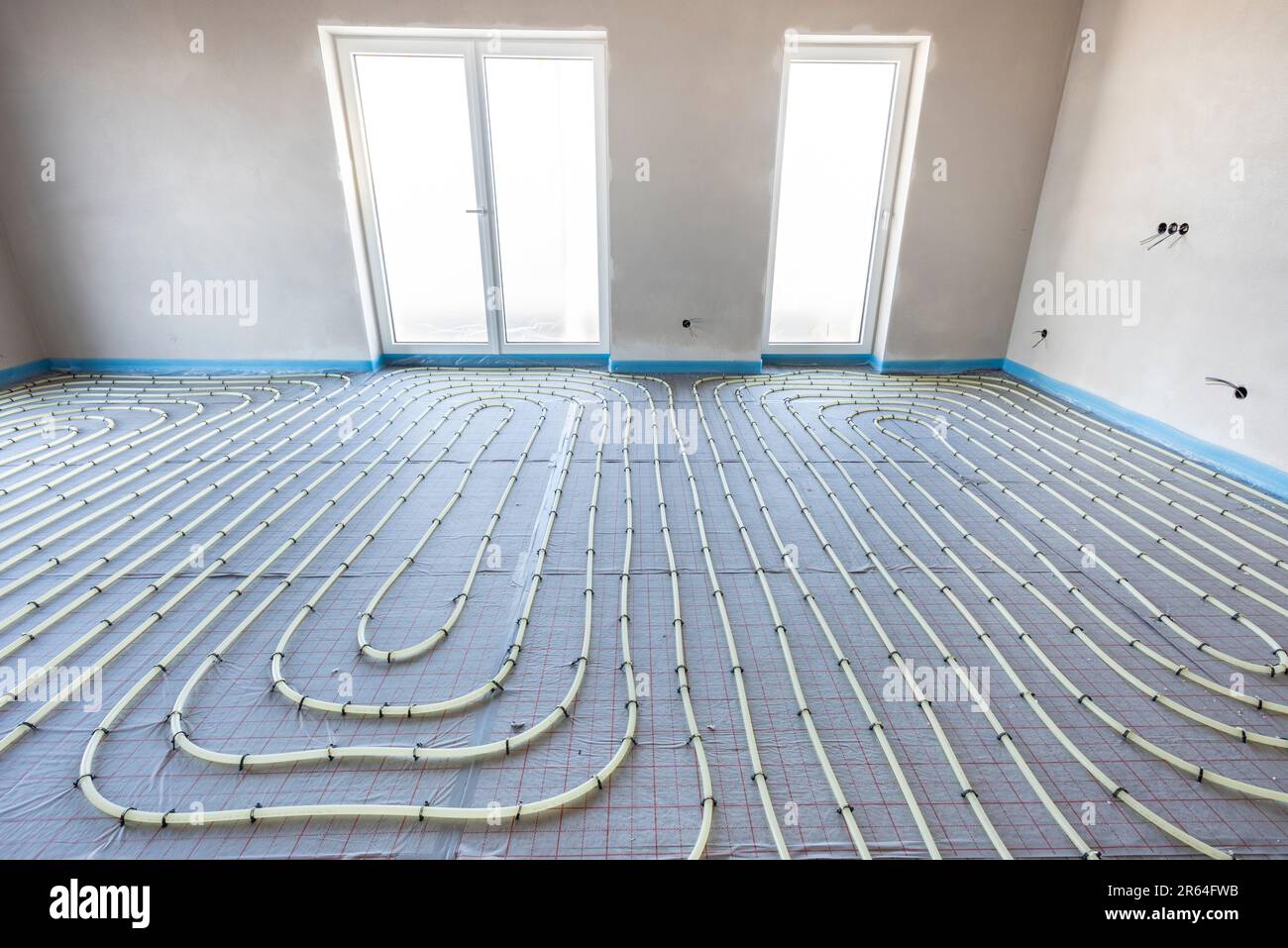 underfloor heating system in construction of new built residential home ...