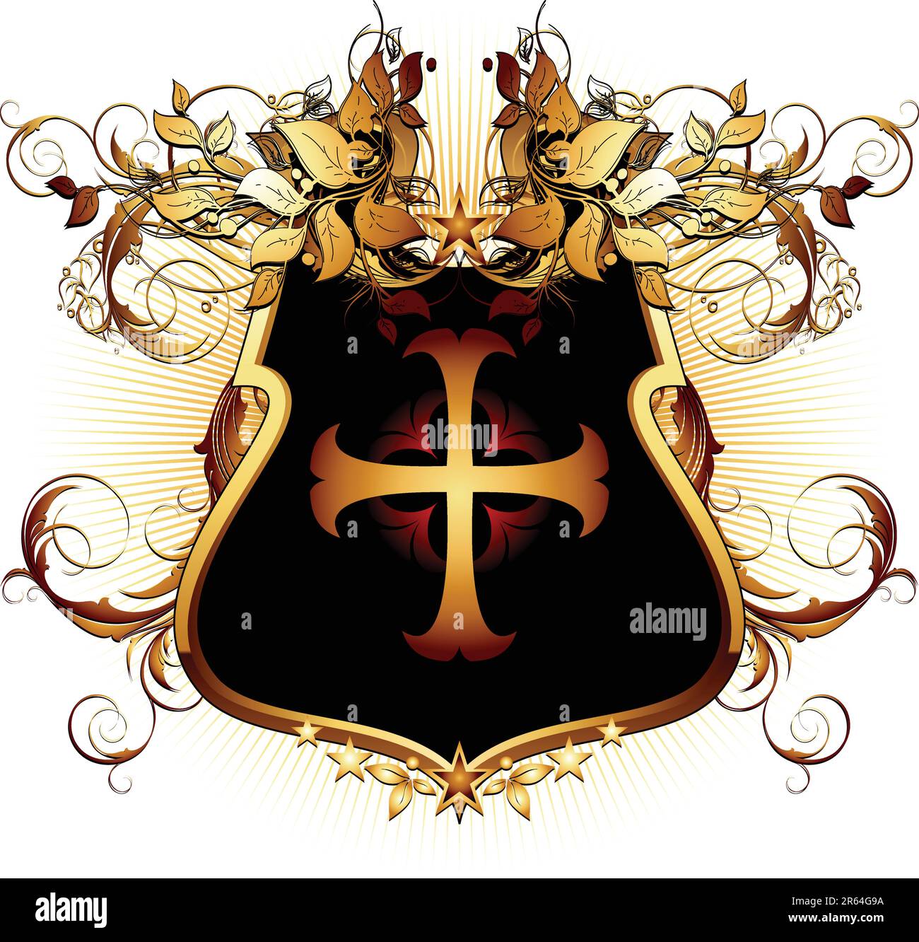 ornamental shield, this illustration may be useful as designer work ...